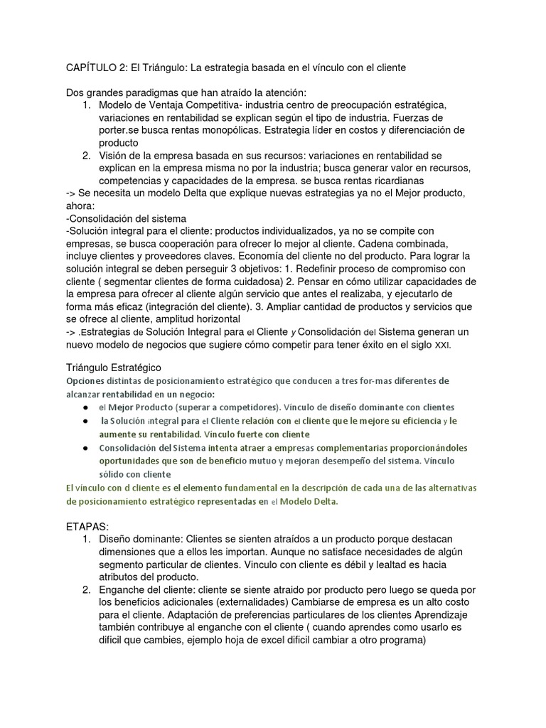 Modelo Delta | PDF | Producto (Negocio) | Cadena de valor