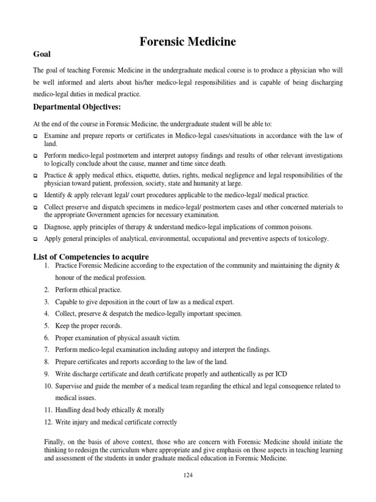 A Comprehensive Guide to Teaching Forensic Medicine in Undergraduate ...