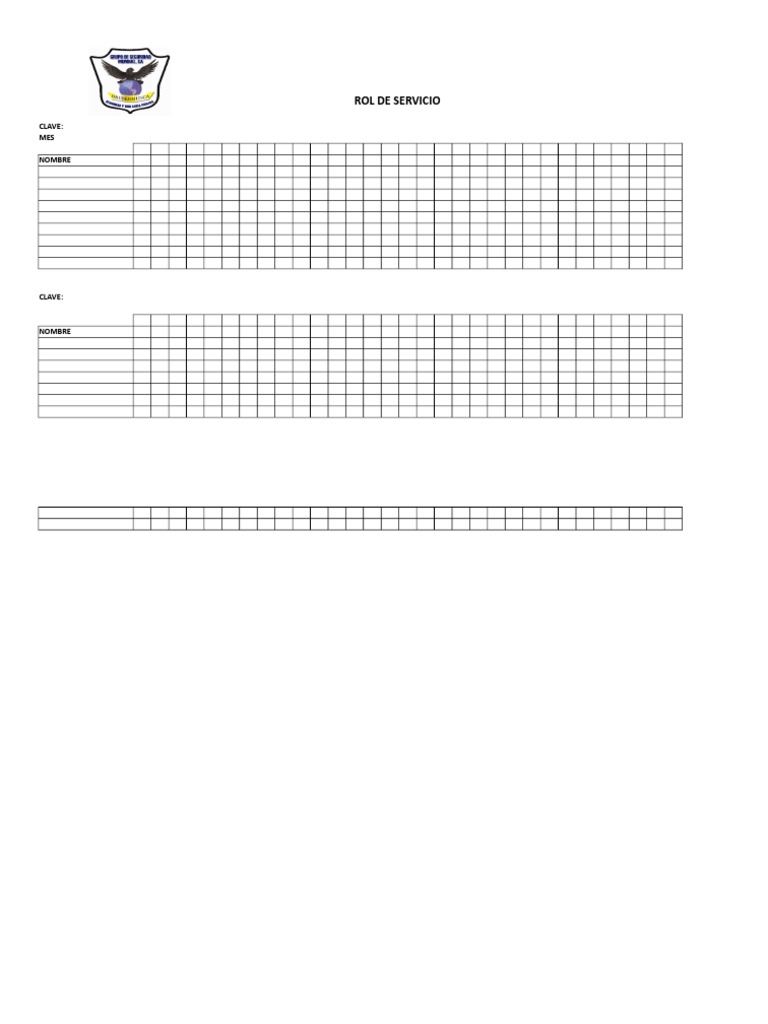 Formato Rol de Servicio | PDF