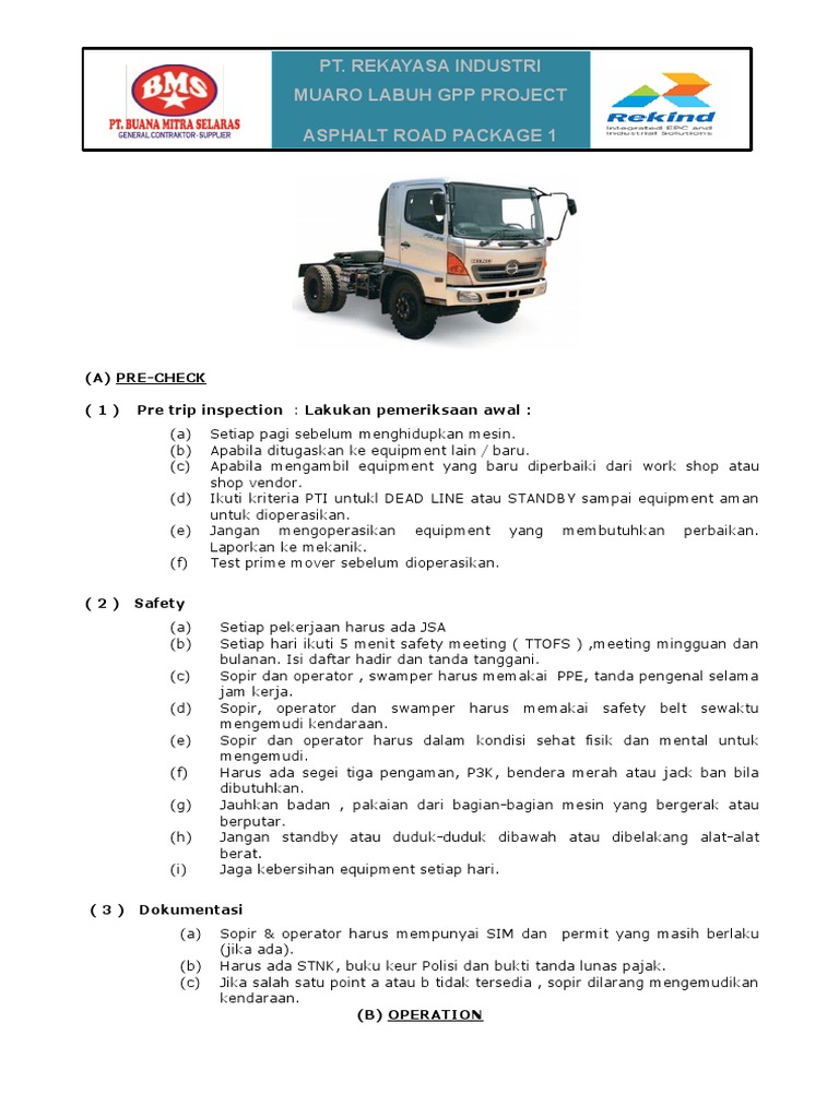 SOP Prime Mover | PDF