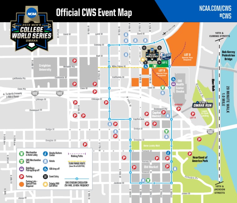2019 College World Series Parking Map | PDF | Omaha | Sports