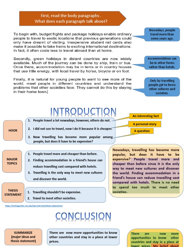 First, Read The Body Paragraphs - What Does Each Paragraph Talk About ...