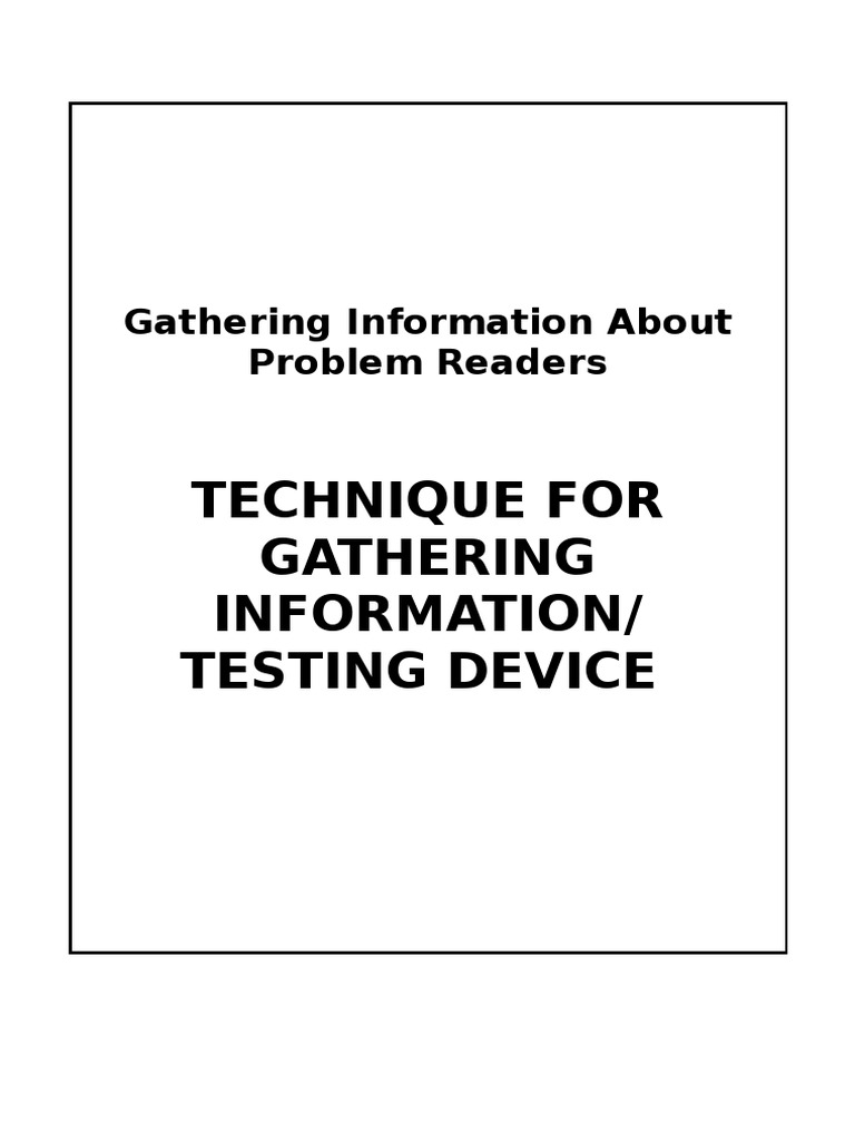 Testing Device in Gathering Data | PDF | Teachers | Cognition
