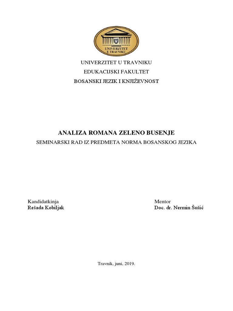 Seminarski Rad Zeleno Busenje | PDF