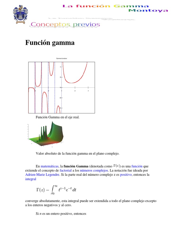 Introducción a la Función Gamma | PDF | Análisis complejo | Conceptos matemáticos