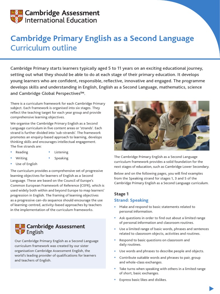 Cambridge Primary Maths Curriculum Outline | PDF | English As A Second ...
