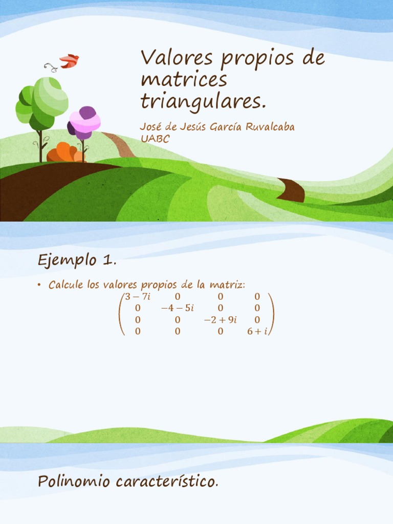 Valores Propios Matrices Triangulares | PDF | Valores propios y ...