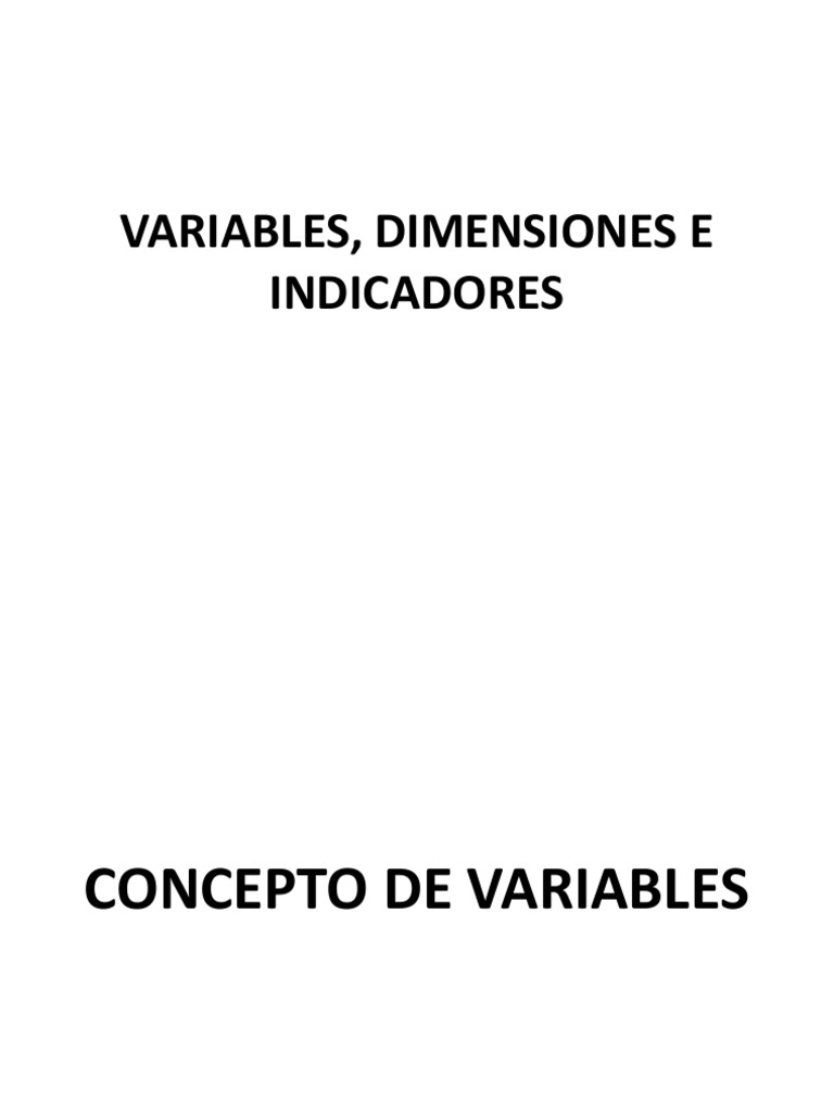 Variables, Dimensiones e Indicadores | PDF | Dieta | Sicología