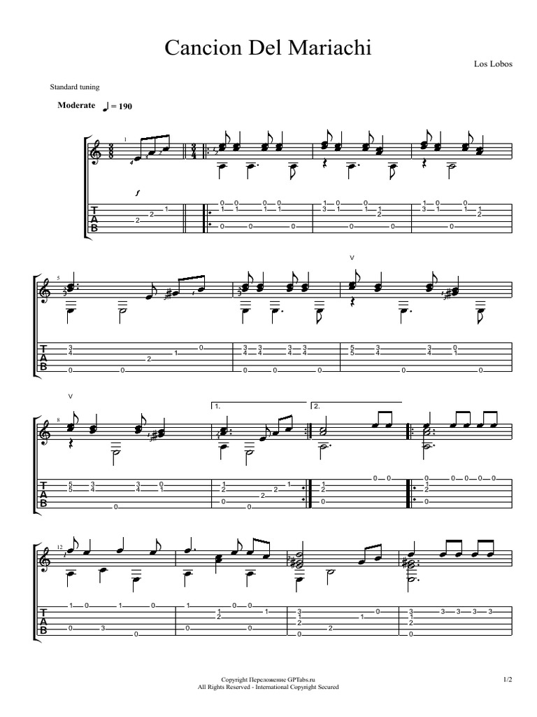 Cancion Del Mariachi PDF | PDF