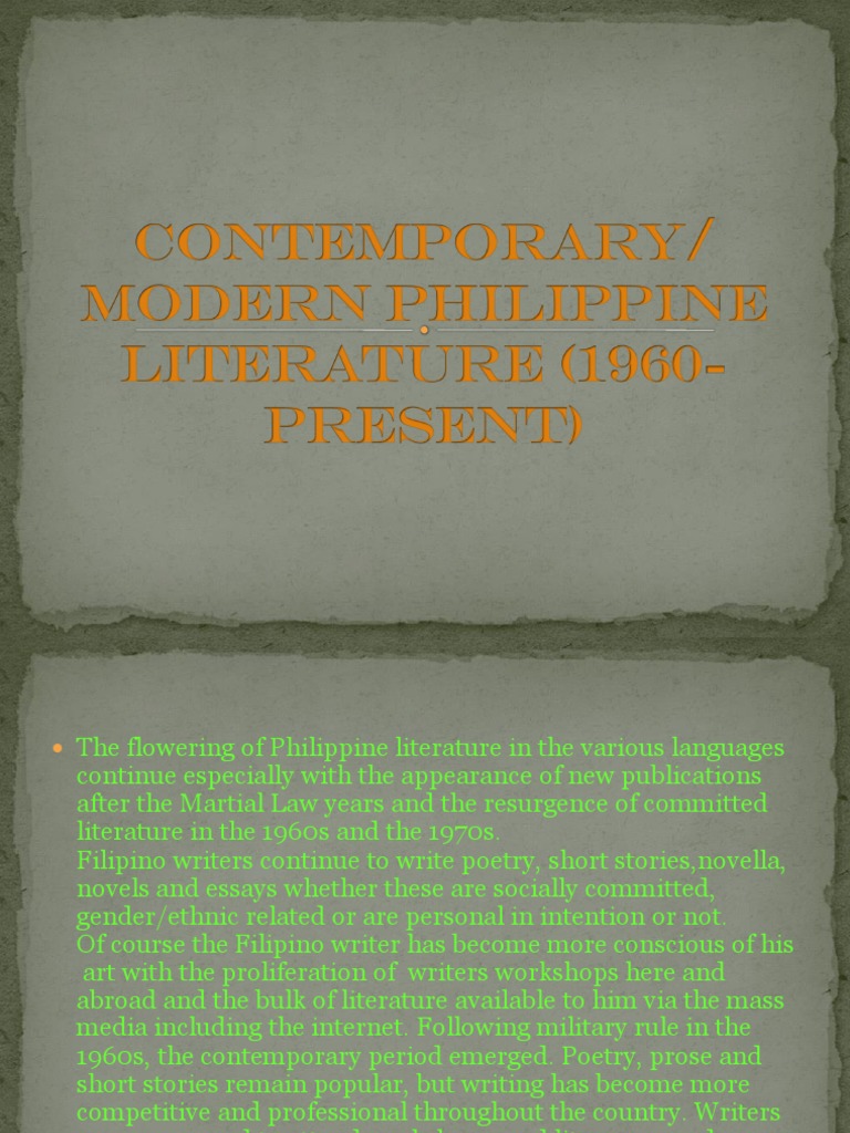 Contemporary | PDF | Narrative | Philippines