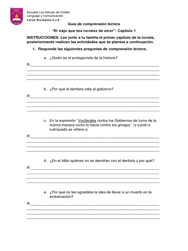 Guía El Viejo Que Leía Novelas de Amor Cap 1 | PDF