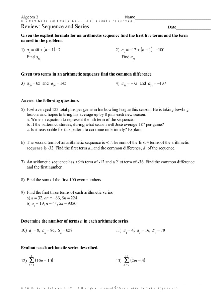 Review Sequence and Series | PDF | Mathematical Analysis | Mathematical ...