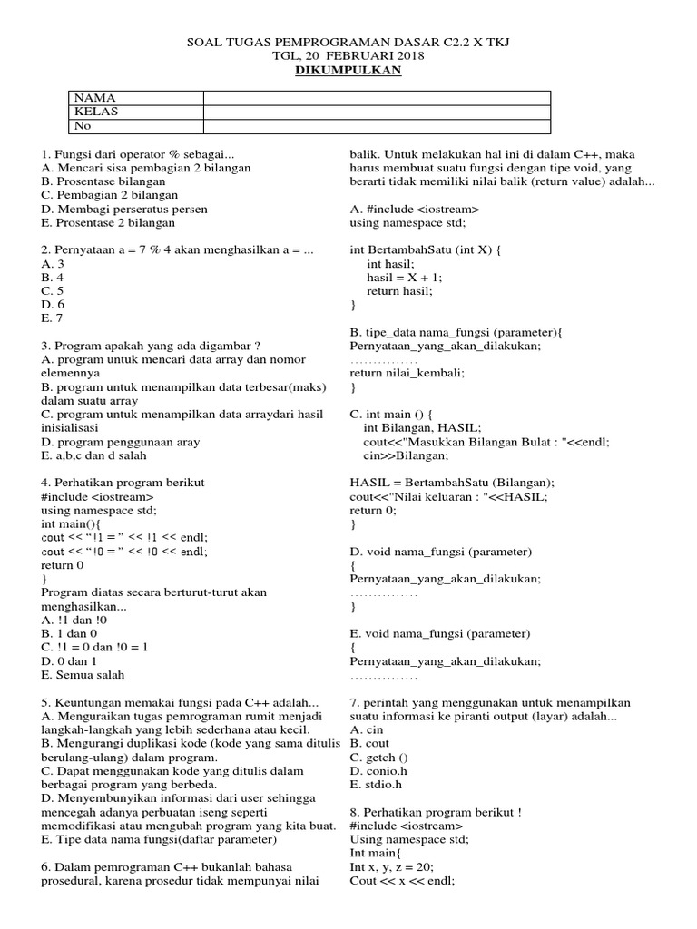 c2.2 Soal | PDF | Komputer