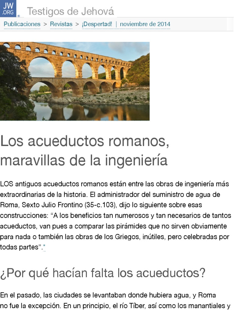 Los Acueductos Romanos, Maravillas de La Ingeniería | PDF | Roma ...