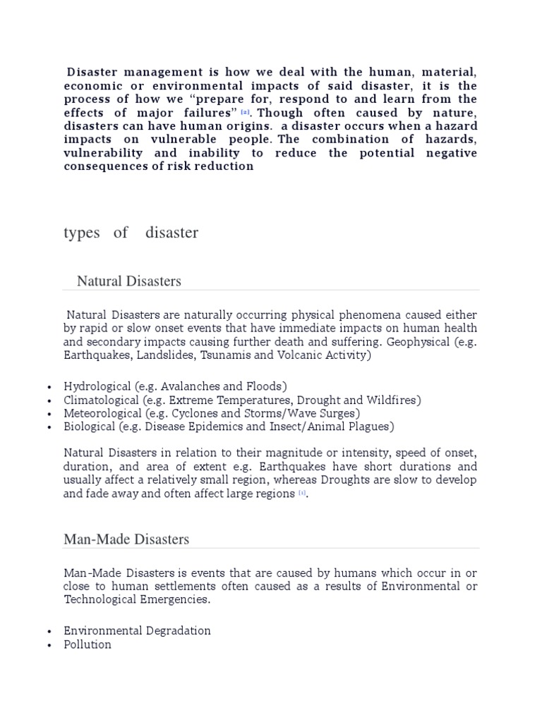 Disaster Management Is How We Deal With The Human | PDF | Hazards ...
