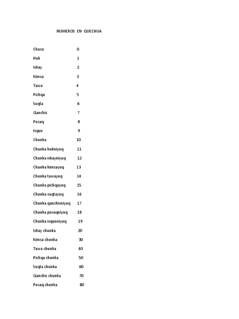 Numeros en Quechua | PDF | Violencia