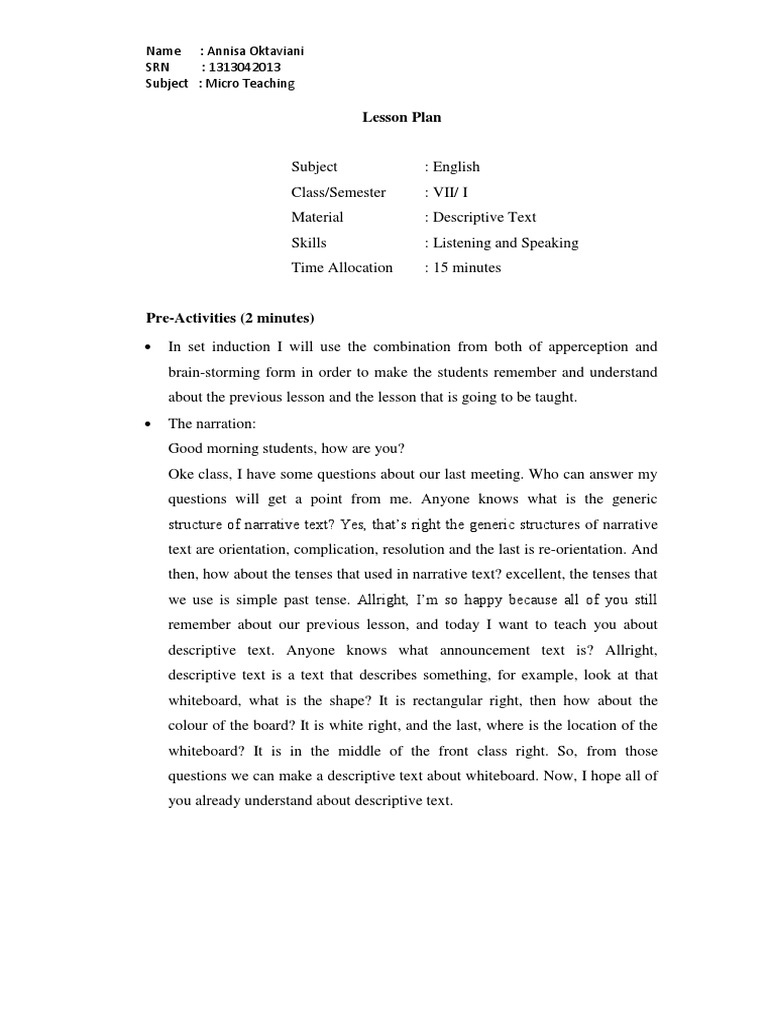 Materi Micro Teaching Bahasa Inggris Pdf Homework Teachers