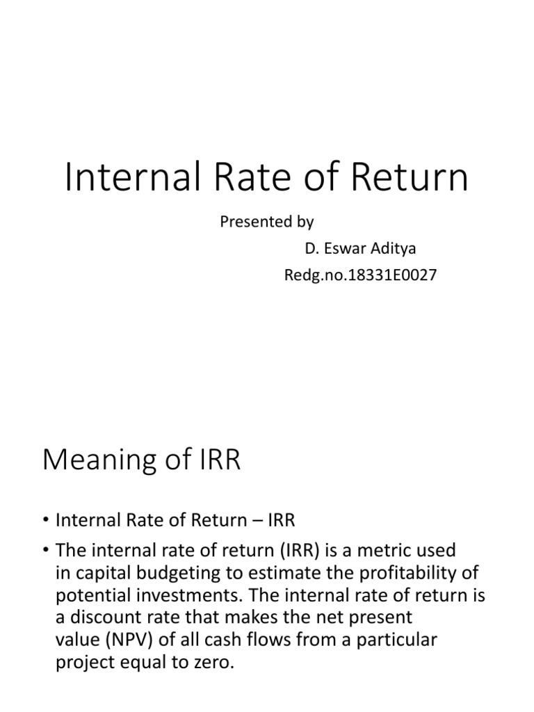 Internal Rate of Return | PDF