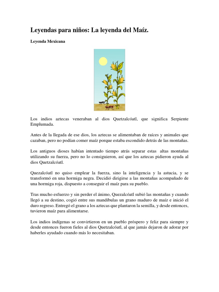 La Leyenda Del Maiz | PDF | Historia