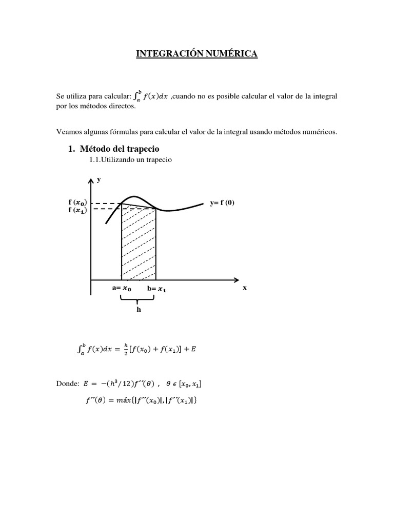 Integración Numérica Por Método Del Trapecio Ejercicios Resueltos | Integral | Matemáticas De La ...