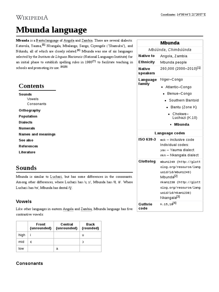 Mbunda Language | PDF | Linguistics | Semiotics