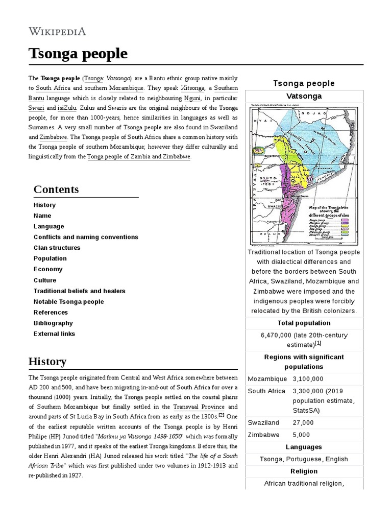 Tsonga People | PDF | Bantu