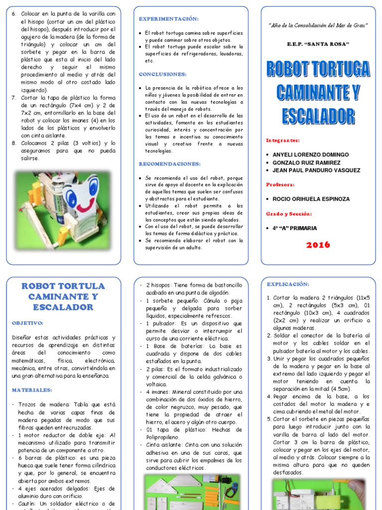 Triptico Robot Tortuga | PDF | Aluminio | Soldadura