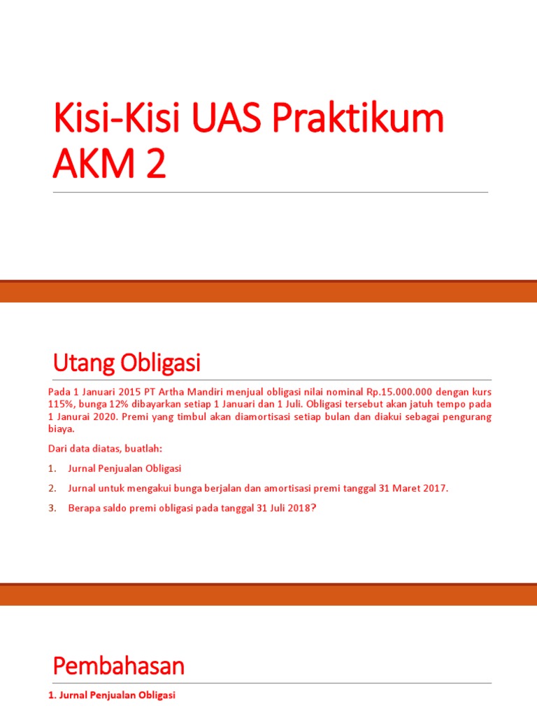 Kisi-Kisi UAS Praktikum AKM 2 | PDF