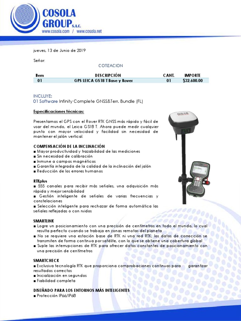 GPS Leica GS18 T Base y Rover | PDF | Sistema de Posicionamiento Global ...
