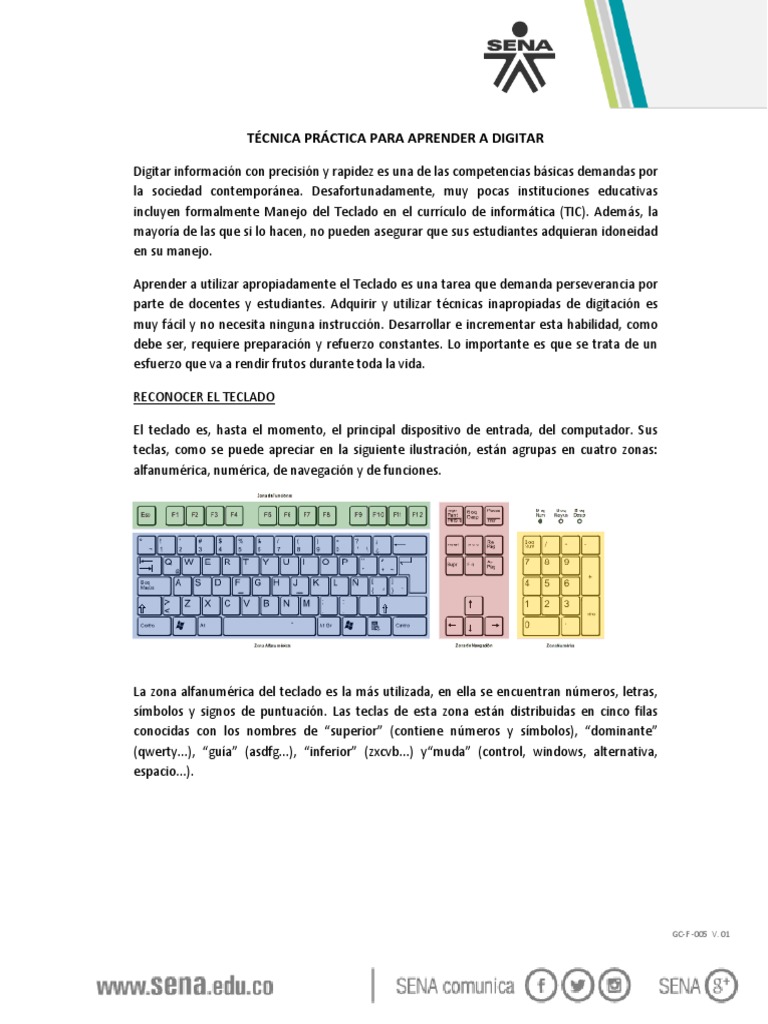 Tecnica Aprender A Digitar | PDF | Teclado | Software
