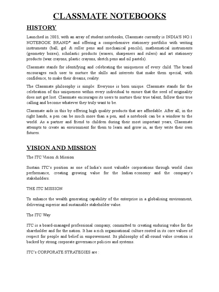 Classmate Notebooks Facts