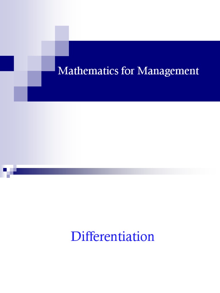 Applications of Differentiation in Business Management | PDF ...