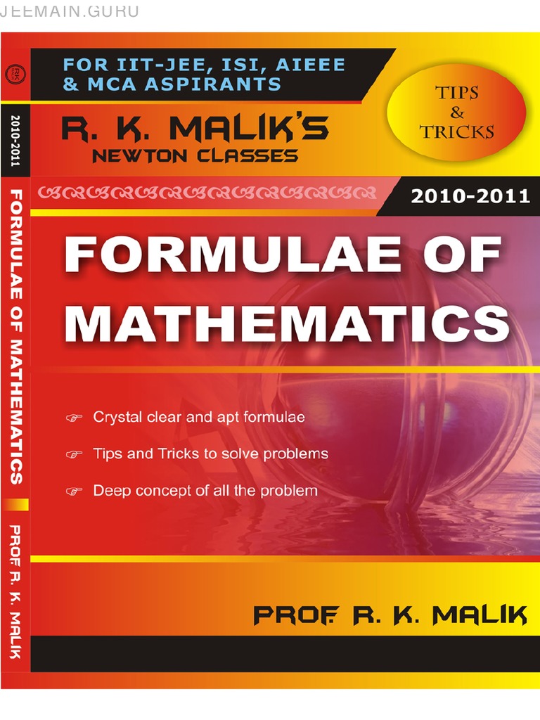 Formulae of Mathematics | PDF | Complex Number | Line (Geometry)