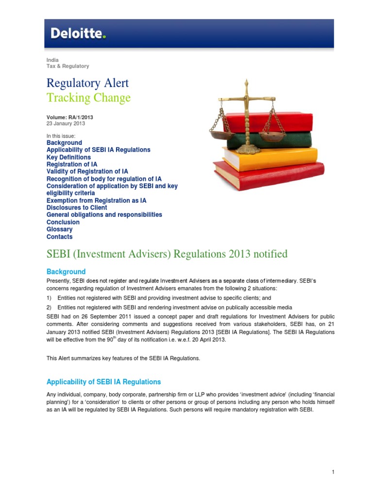 Regulatory Alert: Tracking Change | PDF | Financial Adviser | Non Bank ...