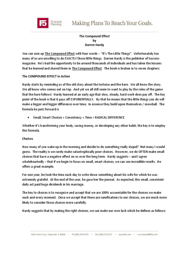 The Compound Effect by Darren Hardy | PDF | Habits | Time