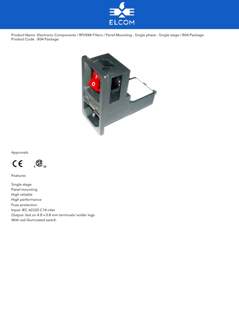 Elcom Filter | PDF | Fuse (Electrical) | Electromagnetism