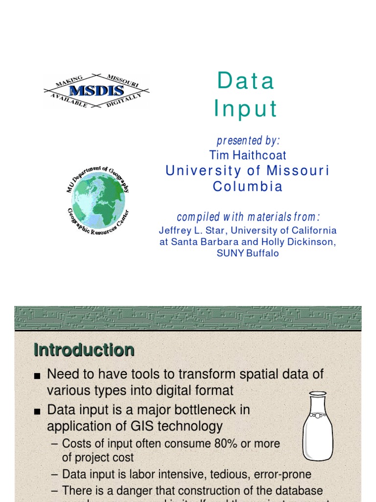 Data Input: University of Missouri Columbia | PDF | Geographic ...