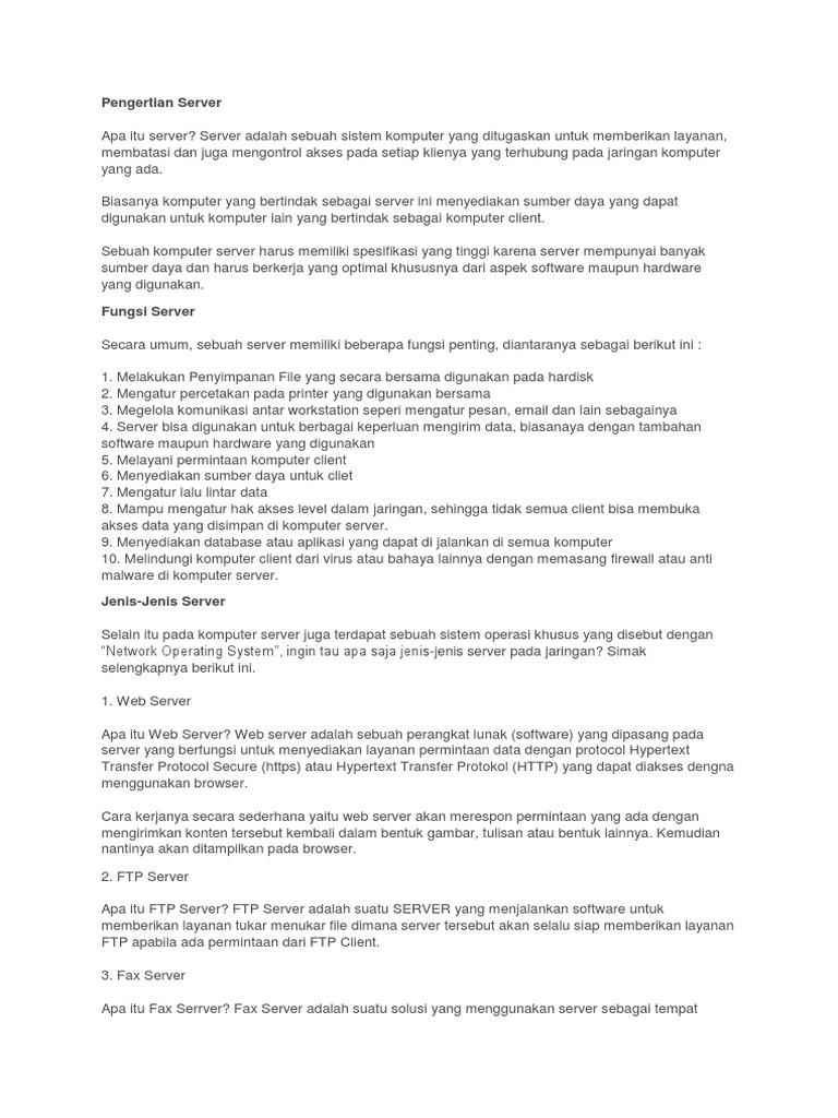 Server Fundamentals | PDF