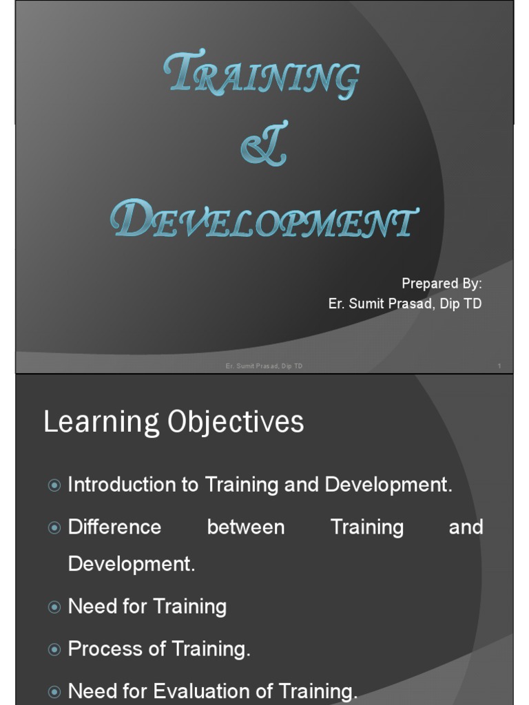 Lecture Note On Training and Development PDF | Download Free PDF ...