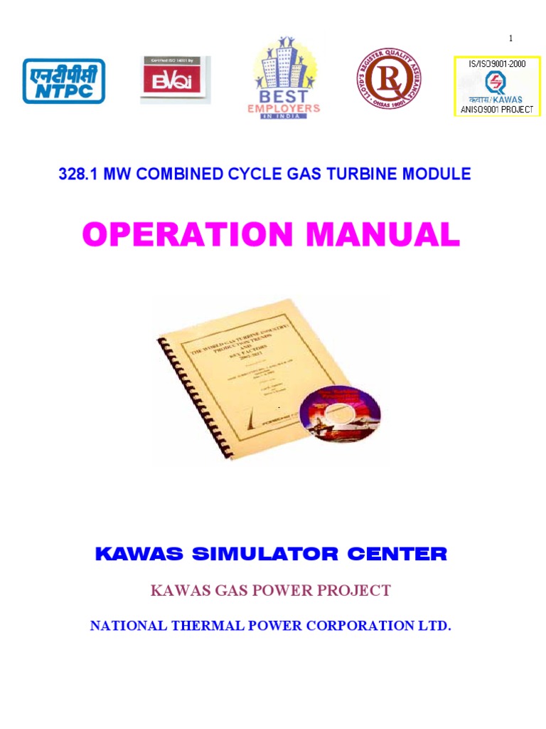 Kawas Gas Turbine Operation Manual | PDF | Turbine | Boiler