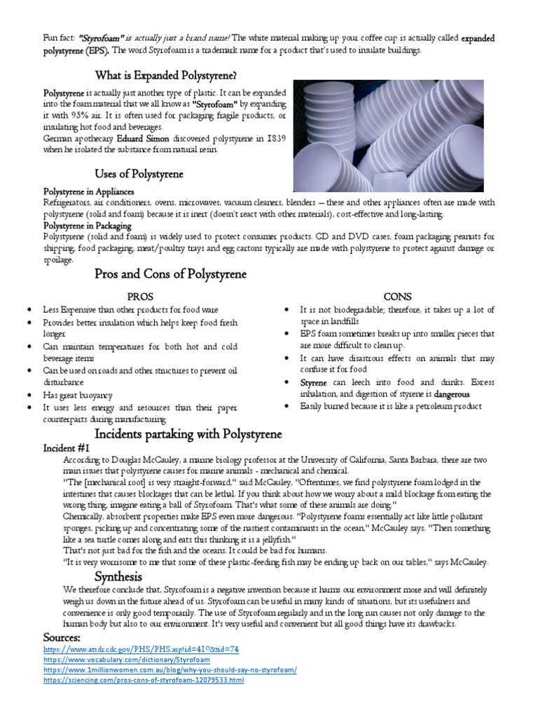 Pros and Cons of Polystyrene: What Is Expanded Polystyrene? | PDF ...