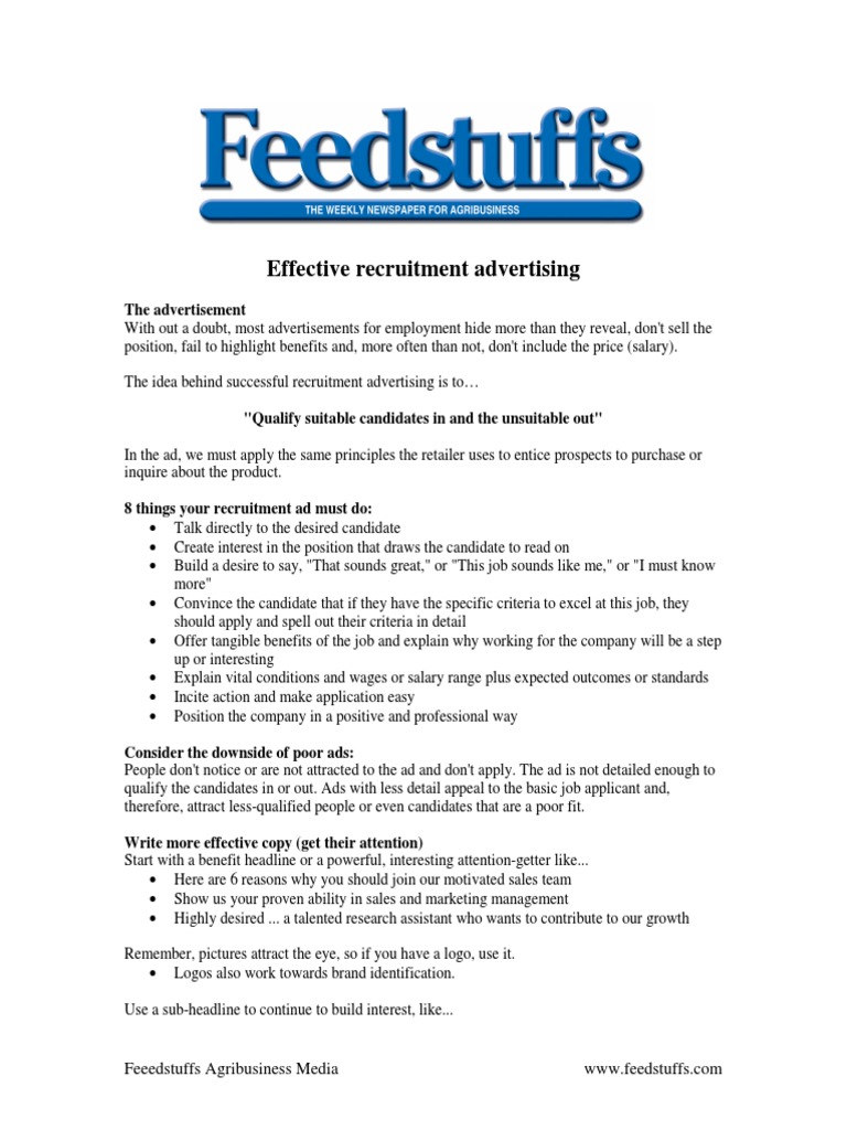 Effective Recruitment Advertising | PDF | Advertising | Recruitment
