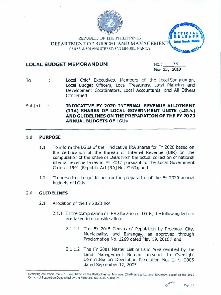 Local Budget Memorandum No 78 PDF | PDF | Expense | Taxes