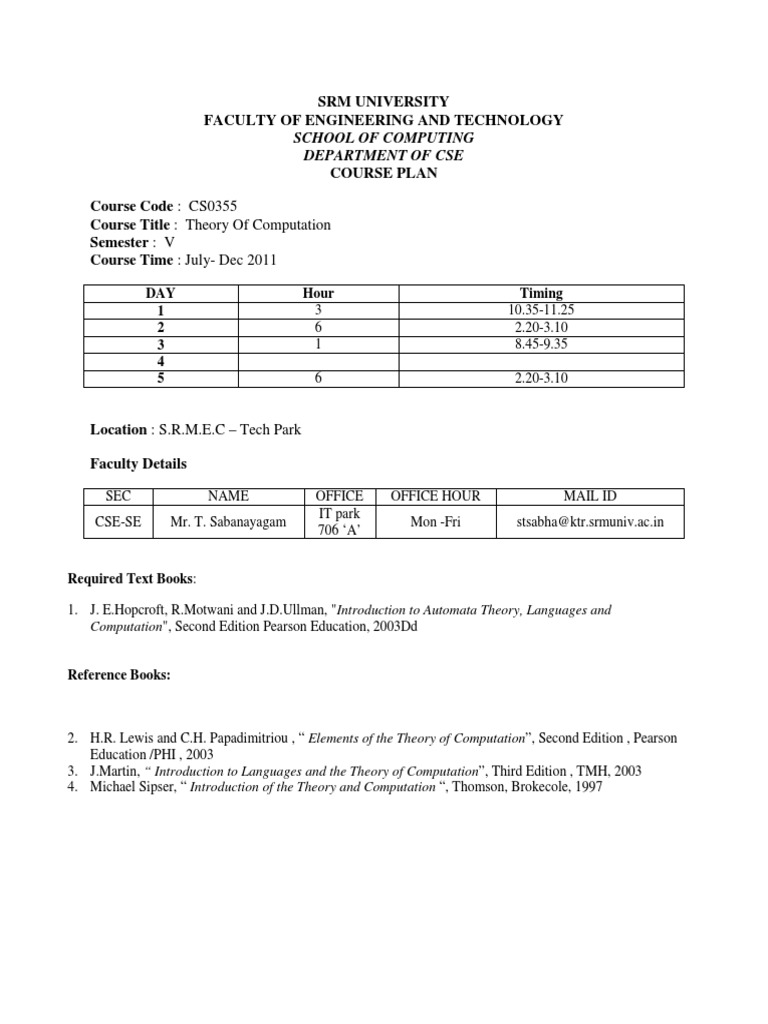 cs0355 Theory of Computation PDF | PDF | Formal Methods | Language Mechanics