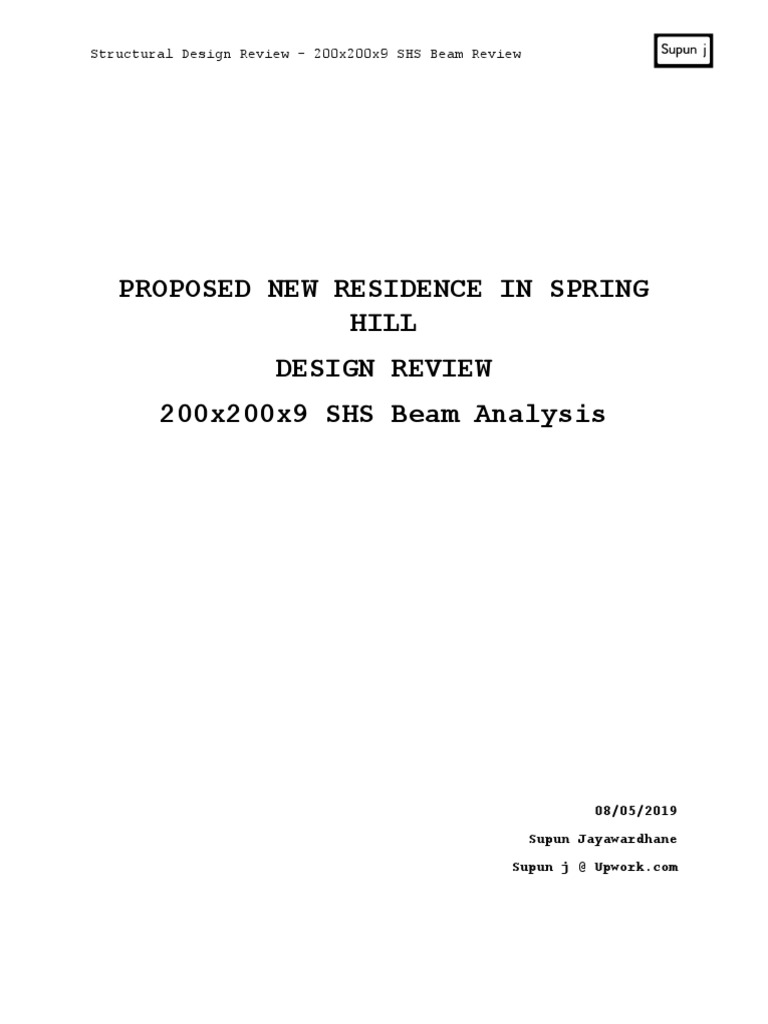 200x200x9 Steel Beam Analysis | PDF | Strength Of Materials | Beam ...