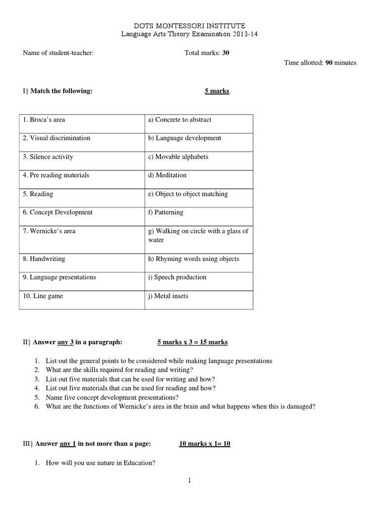 Dots Language Arts Paper | Download Free PDF | Language Development ...