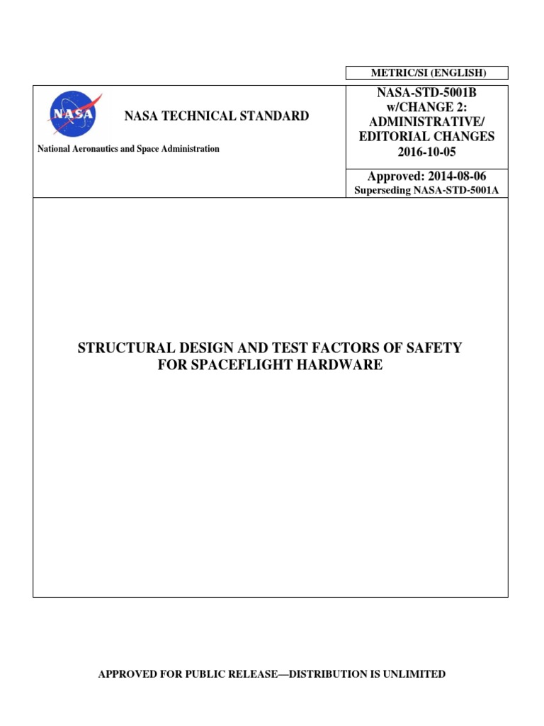 Nasa-Std-5001b W Change 2 0 PDF | PDF | Fracture | Structural Load