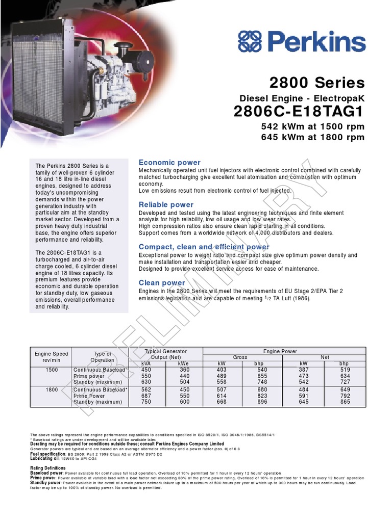 2806C E18TAG1 Electropak | PDF | Diesel Engine | Engines