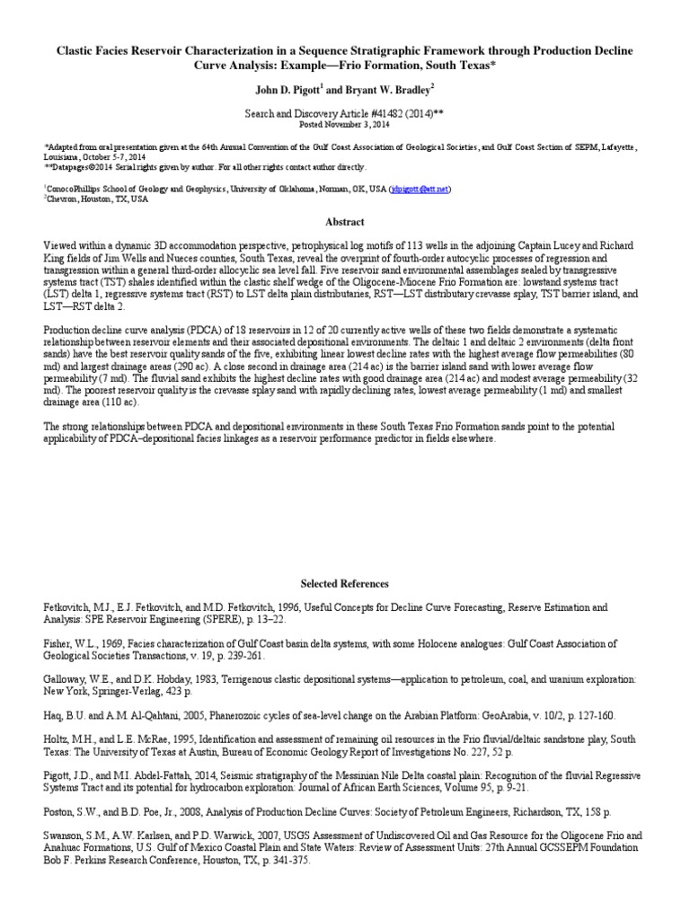 Clastic Facies Reservoir Characterization in Sequence Stratigraphy ...