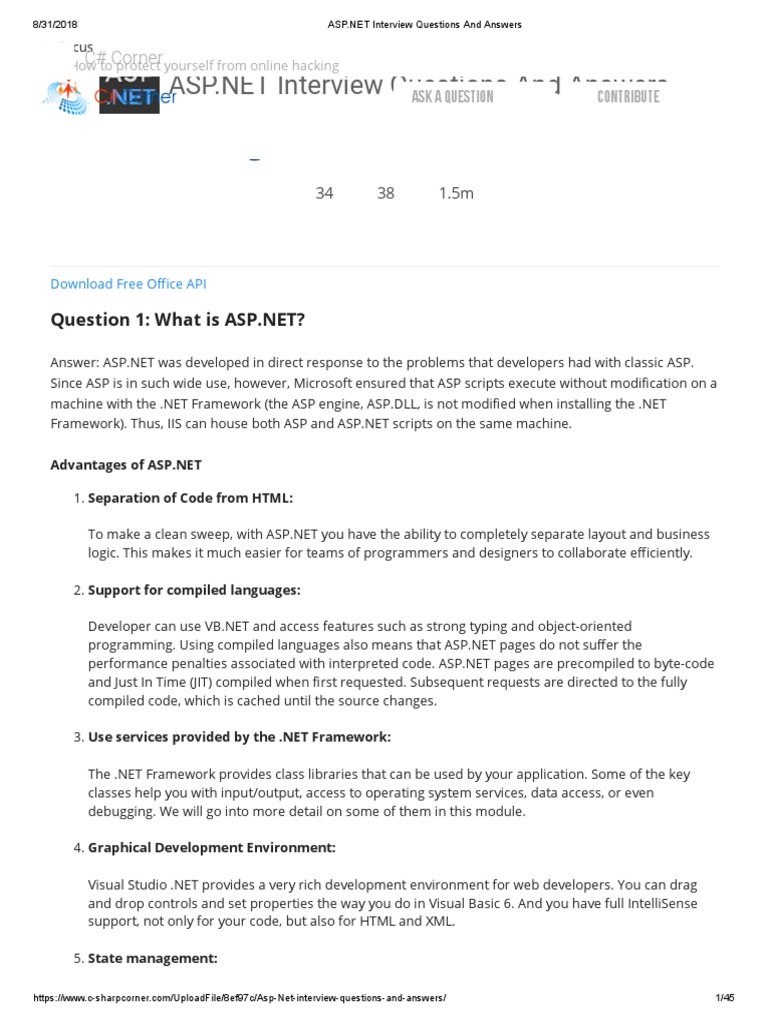 Interview Questions and Answers | PDF | Ajax (Programming) | Dynamic ...